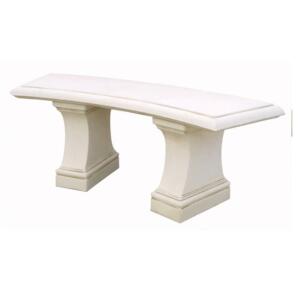 Curved Garden Marble Bench